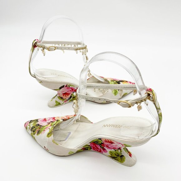 Zimmermann | Shoes | Zimmermann Goldentime Wedge Heels Pink Floral ...